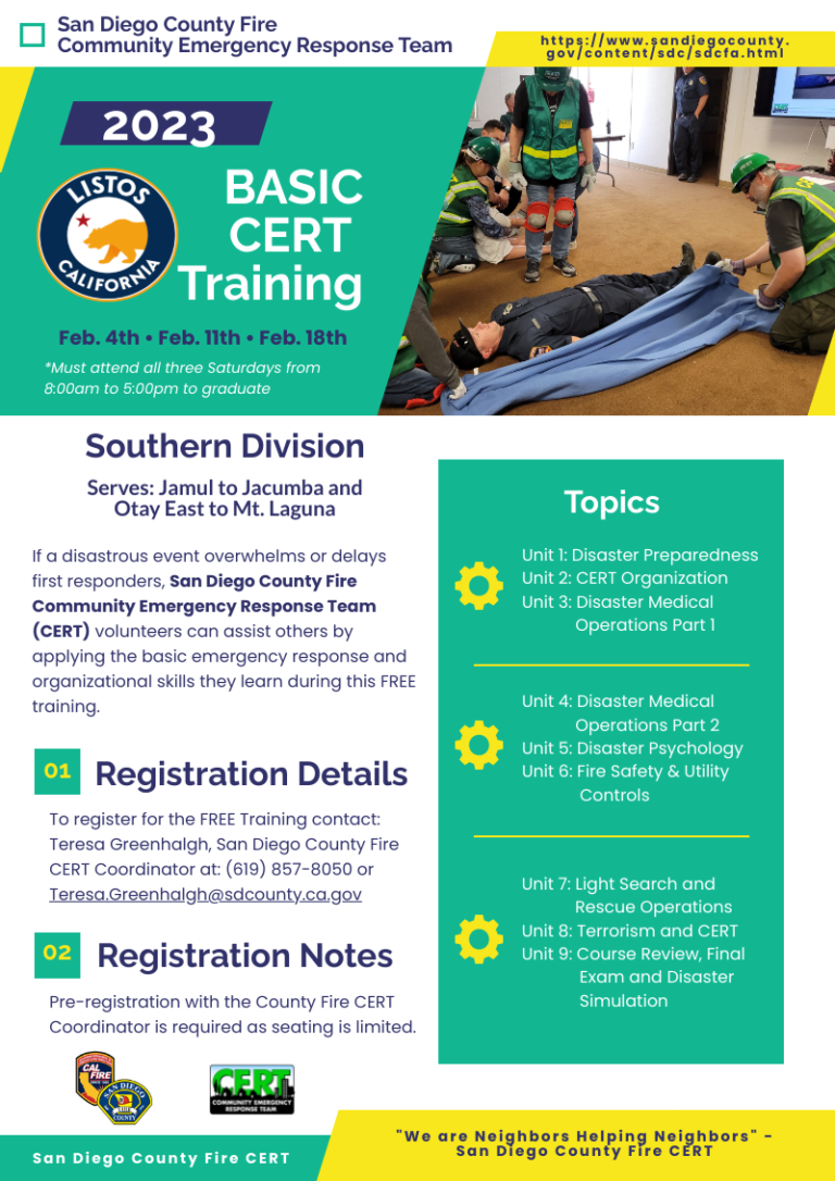 2023 Basic CERT Training Session #2 - Fire Safe Council of San Diego County